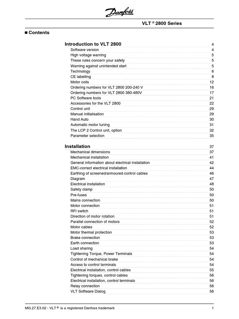 Project Manual VLT 2800 ENG | PDF | Mains Electricity | Power Inverter