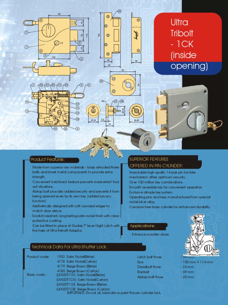 Superior Pin Cylinder Lock Features | PDF | Lock (Security Device) | Screw