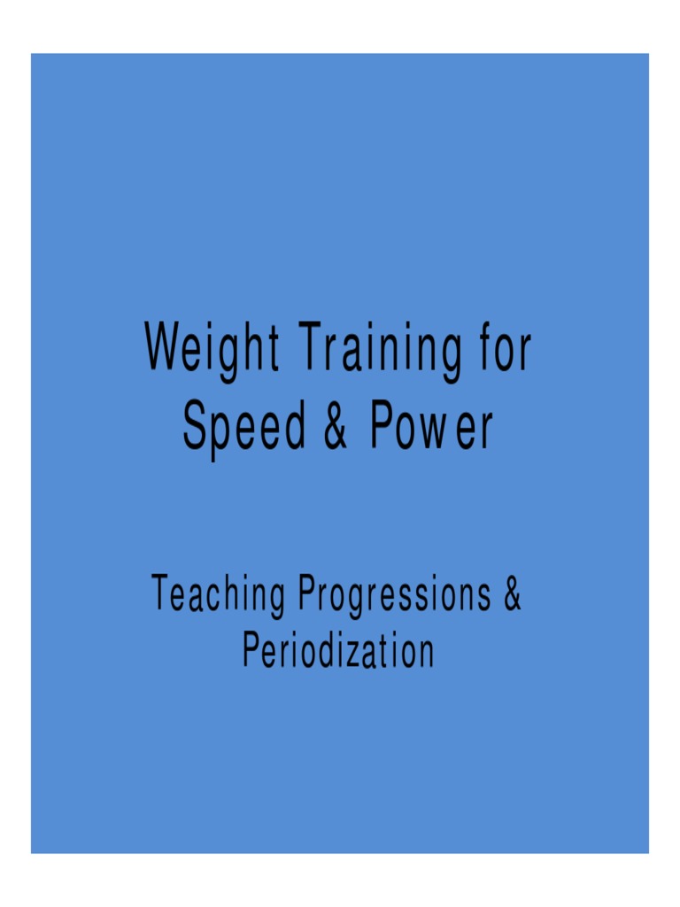 Boo Schexnayder Weight Training For Speed Power | PDF