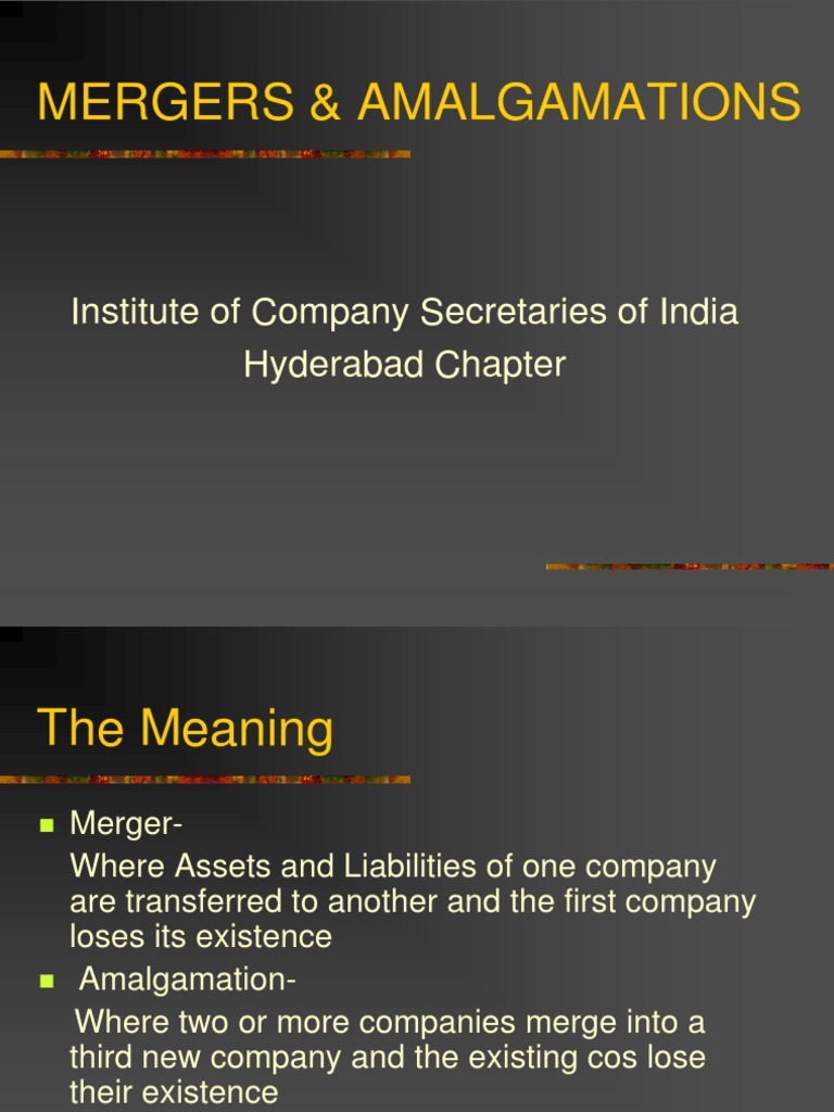 Mergers & Amalgamations Guide | PDF
