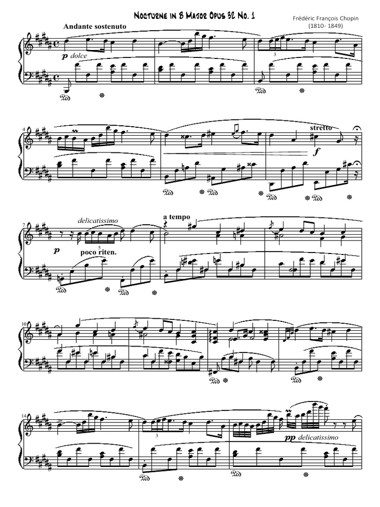 Chopin Nocturne in B, Op. 32 No. 1 Sheet Music ABRSM | PDF