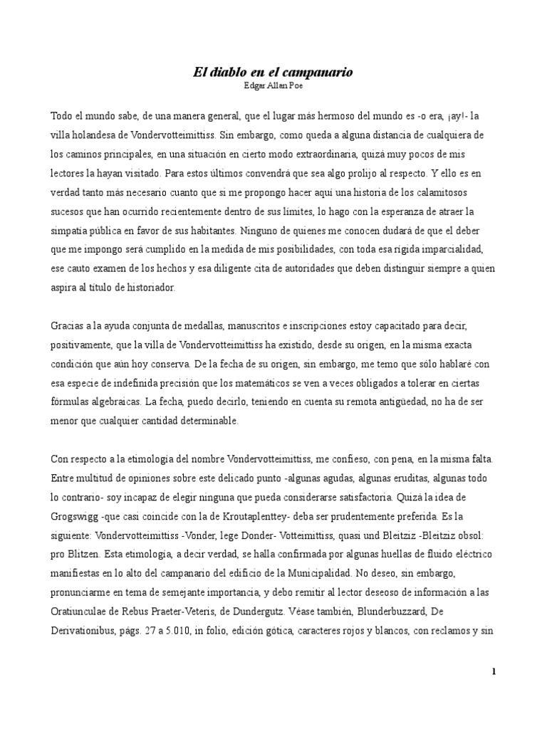 El Diablo En El Campanario Pdf Economía General Business