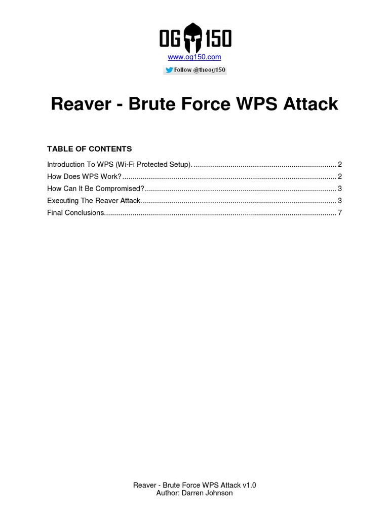 Reaver - Brute Force WPS Attack | PDF | Wi Fi | Media Technology