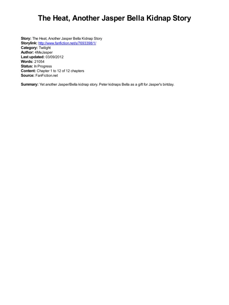 4MeJasper - The Heat, Another Jasper Bella Kidnap Story PDF | PDF | Bra ...