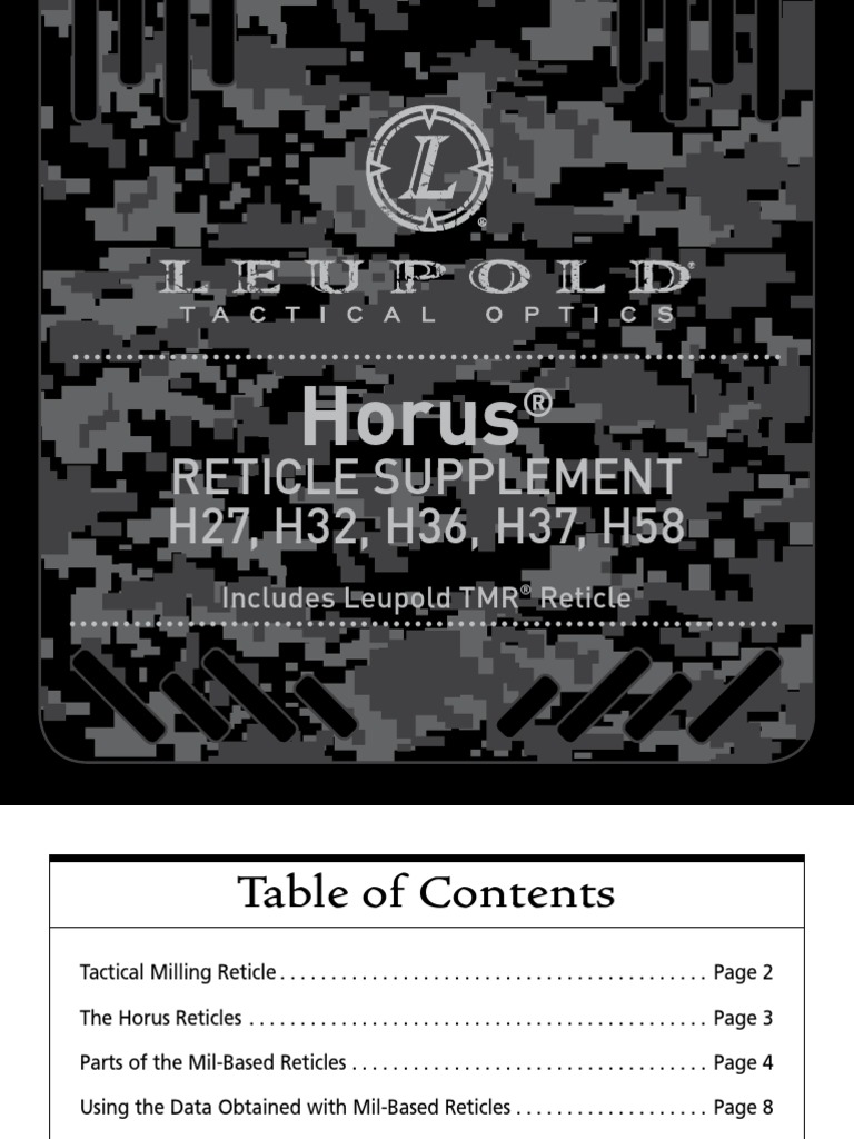 Horus Reticle Man PDF | PDF | Minute And Second Of Arc | Telescopic Sight