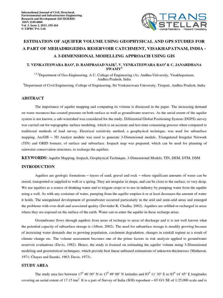 Estimation of Aquifer Volume | PDF | Aquifer | Topography