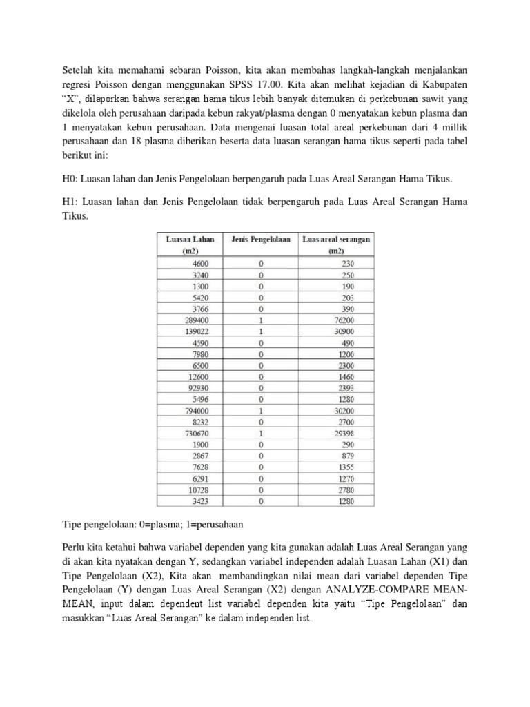 Regresi Poisson On SPSS | PDF