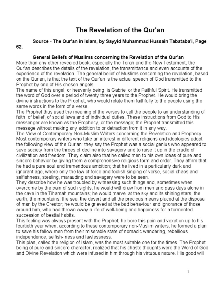 The Revelation of The Quran | PDF | Quran | Islam