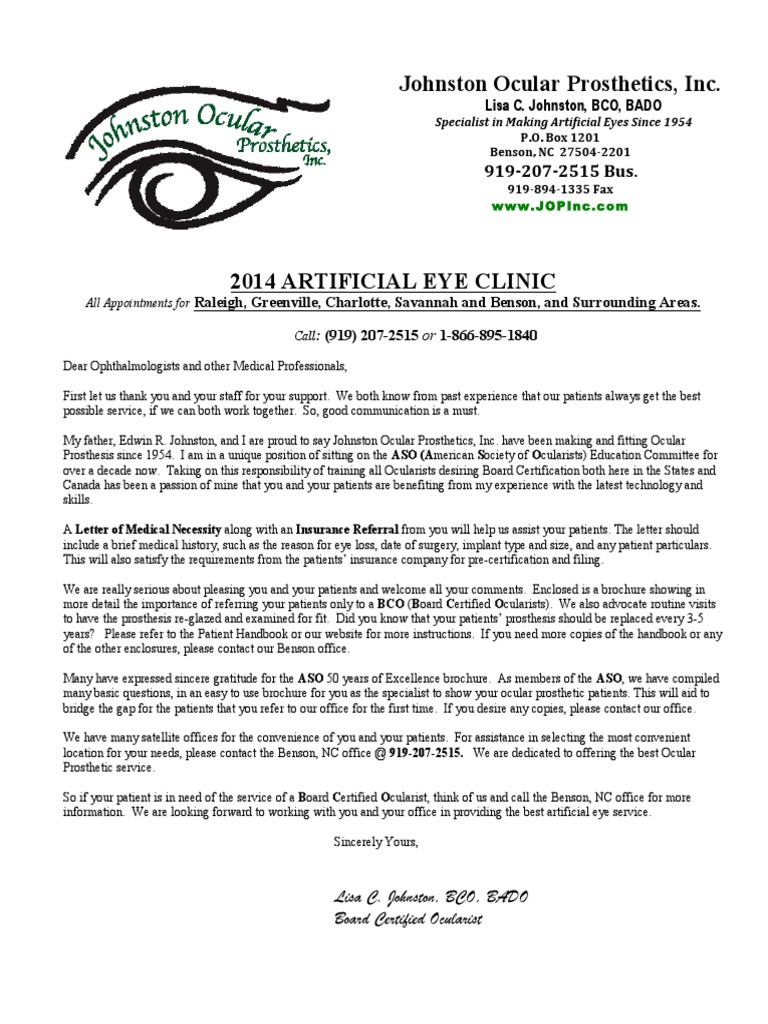 Artificial Eye Clinic | PDF | Prosthesis | Service Industries