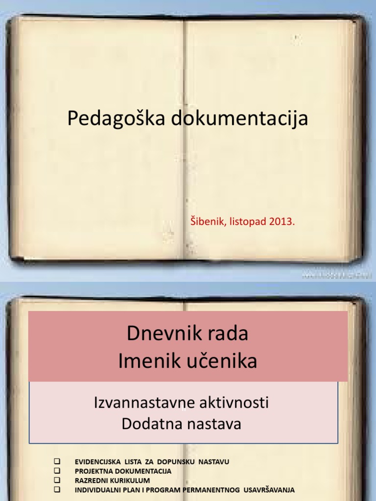 Pedagoska Dokumentacija | PDF