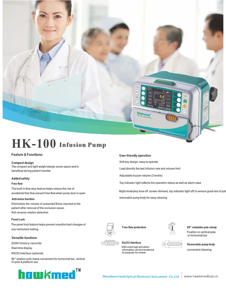 HK-100 Infusion Pump Catalogue PDF | PDF | Rechargeable Battery ...