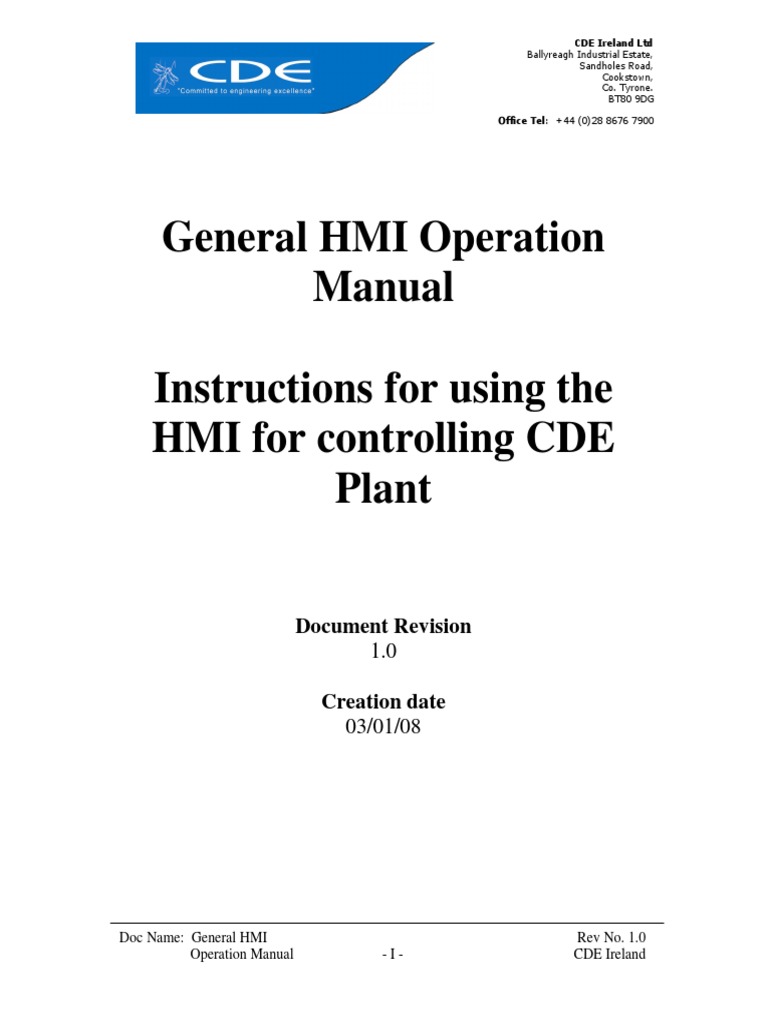 Cde Hmi Manual | PDF | User Interface | Valve
