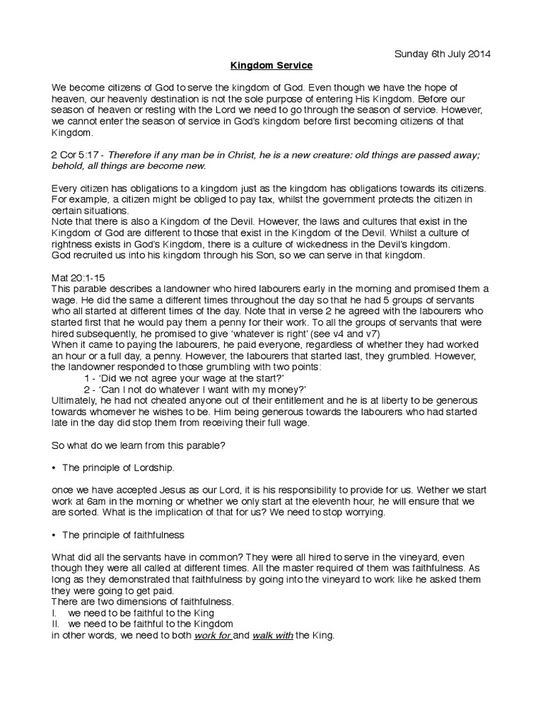 Kingdom Service | PDF | Abrahamic Religions | Jesus