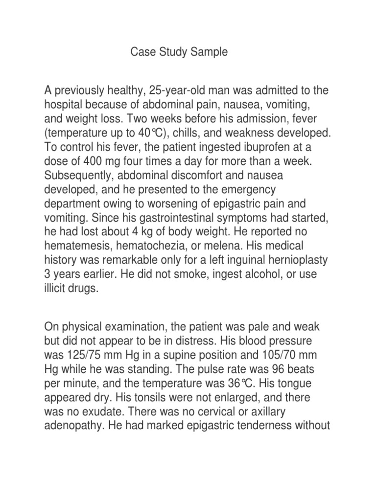 Case Study Sample | PDF | Hepatitis | Hepatitis B