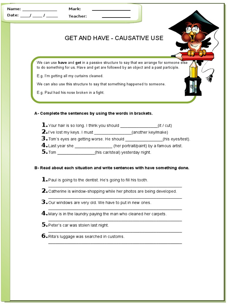 Causative Structures: Get and Have | PDF | Language Arts & Discipline