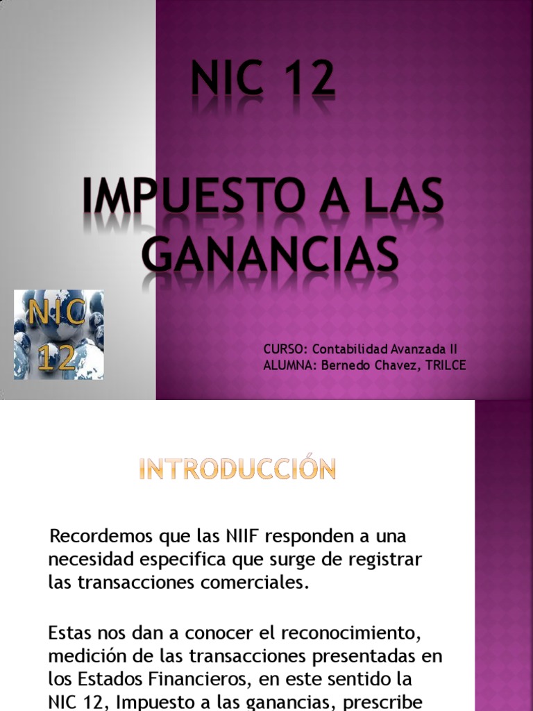 Nic 12 | PDF | Contabilidad | normas internacionales de INFORMACION ...