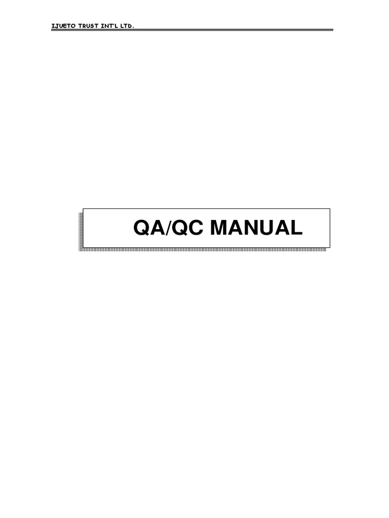 QA QC Manual | PDF | Quality Assurance | Specification (Technical Standard)