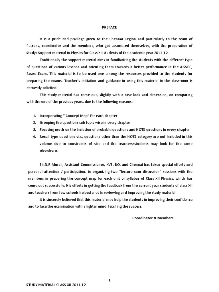 Class 12 Physics Study Material 2011-12 | PDF | Capacitor | Electrical Resistivity And Conductivity