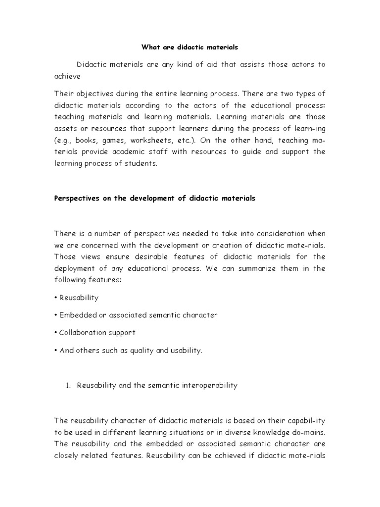 What Are Didactic Materials | PDF | Metadata | Conceptual Model