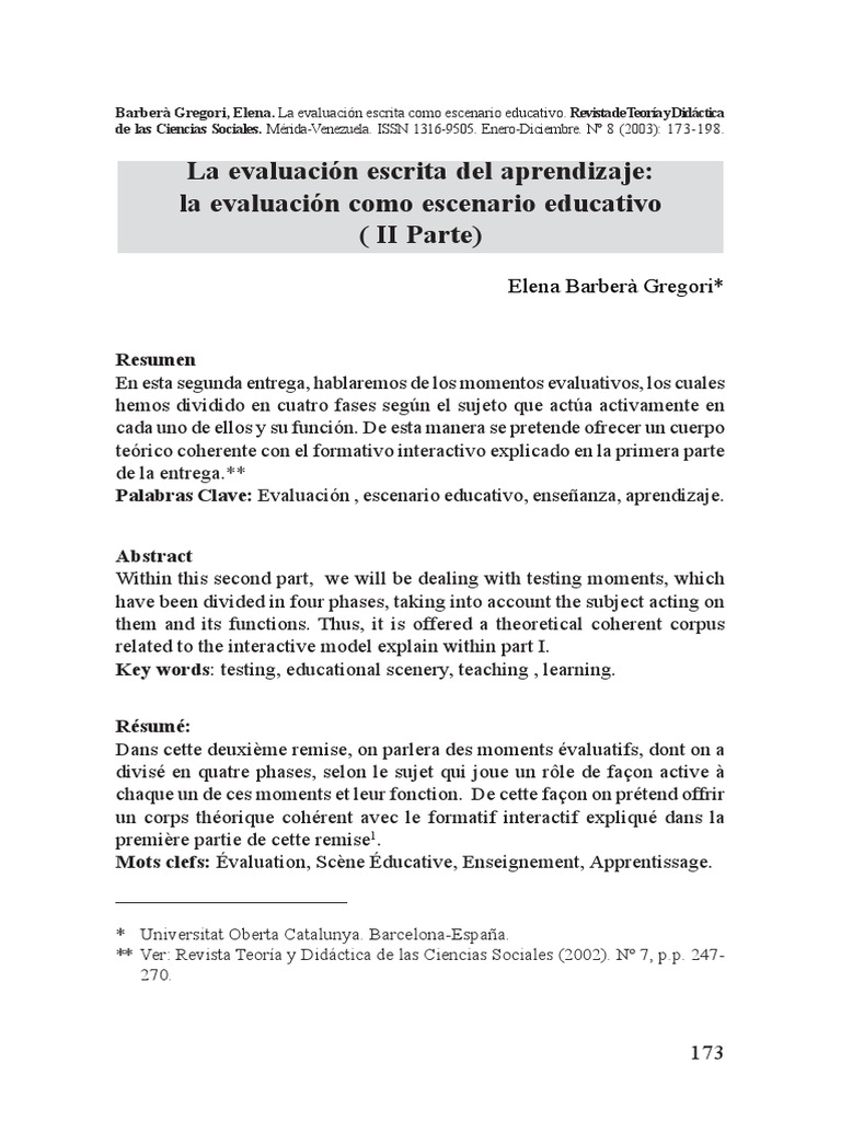 64,695, Elena Barbera 2 | PDF | Evaluación | Maestros