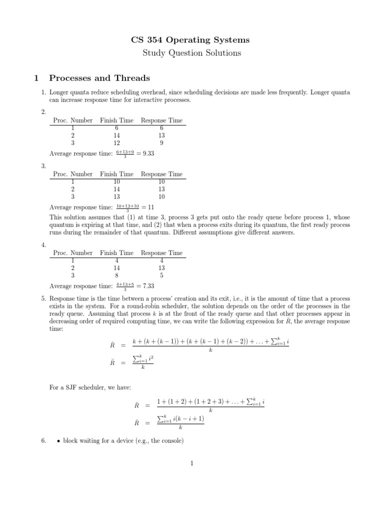 Os-Study (1) Sol | PDF | Computers