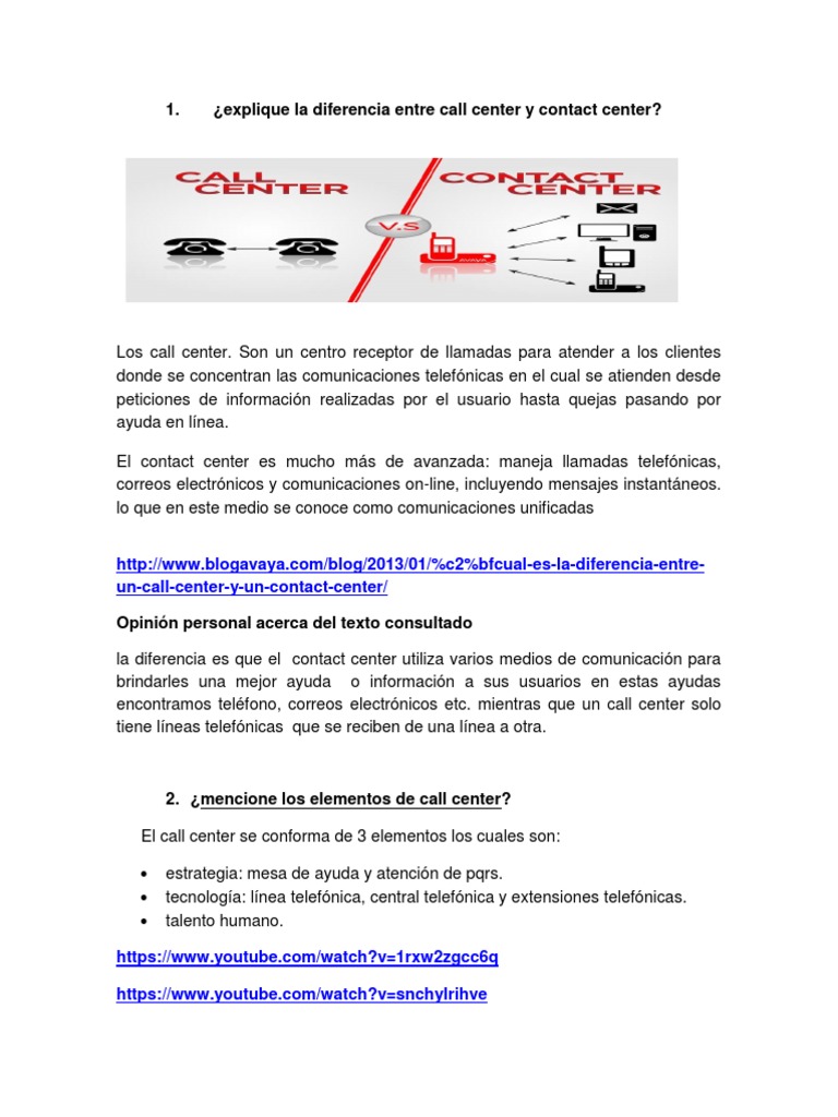 Taller de Contact Center | PDF | Respuesta de Voz Interactiva | Centro de llamadas