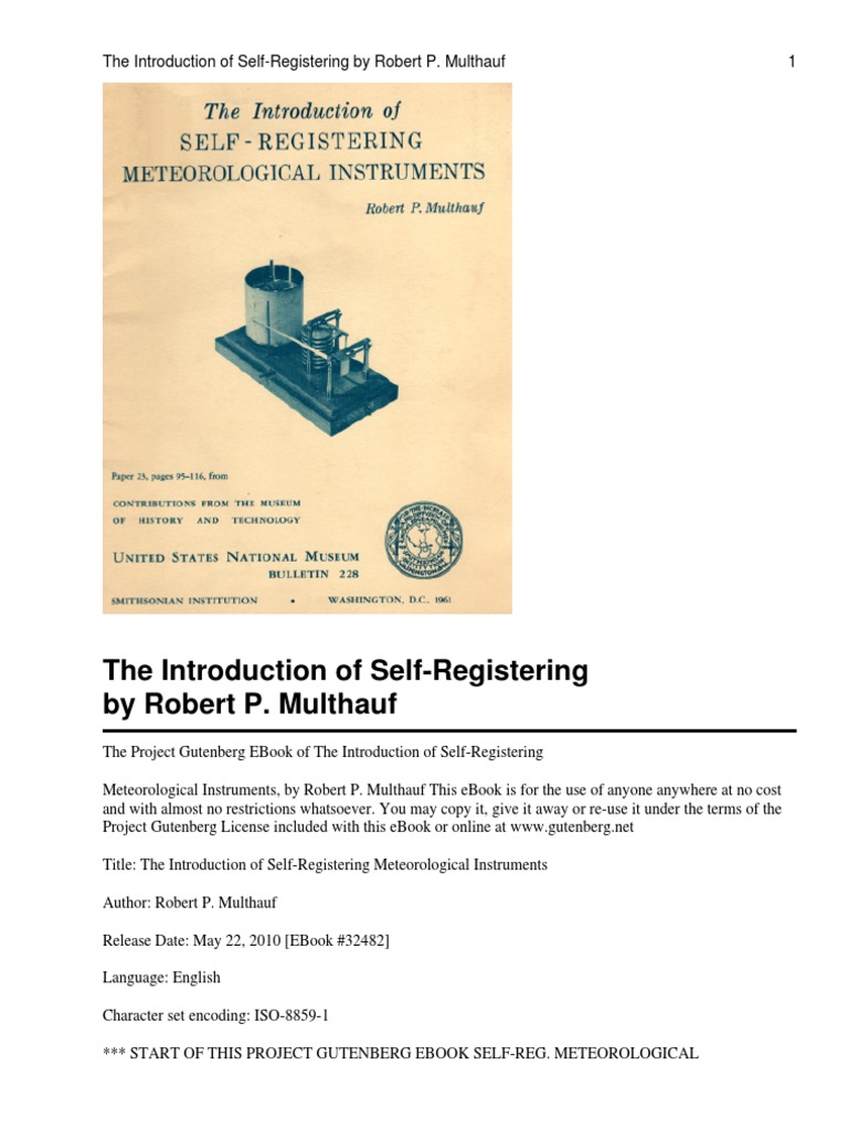 The Introduction of Self-Registering Meteorological Instruments by ...