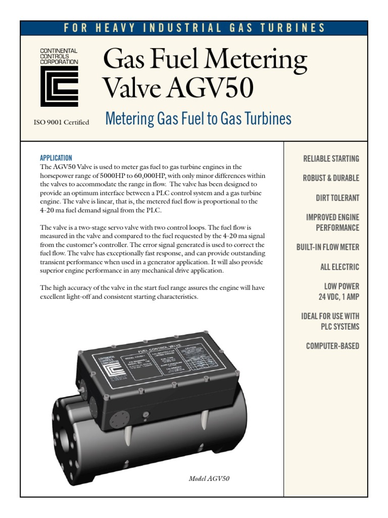 AGV50 Gas Turbine Fuel Valve Overview | PDF | Valve | Throttle