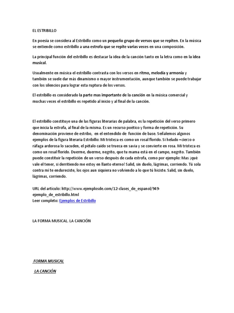 El Estribillo | PDF | Canciones | Melodía
