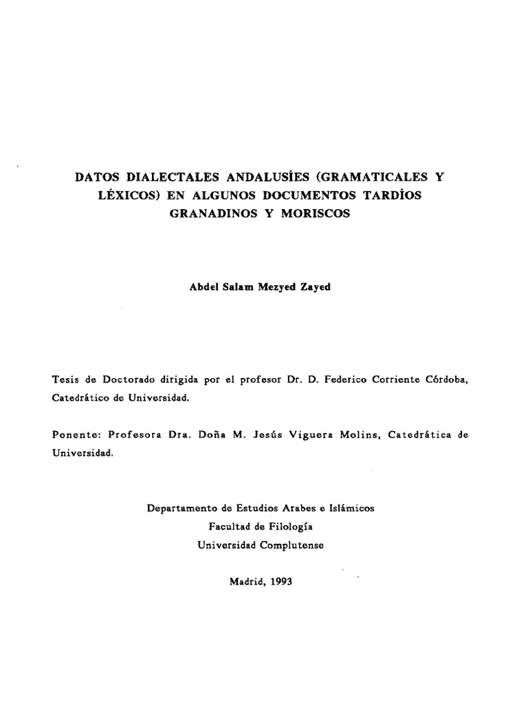 Analisis Morfologico Romance Andalusi | PDF | Al Andalus | Bereberes