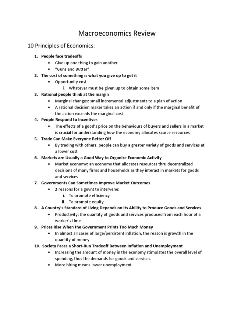 Macroeconomics Review | PDF | Supply (Economics) | Supply And Demand
