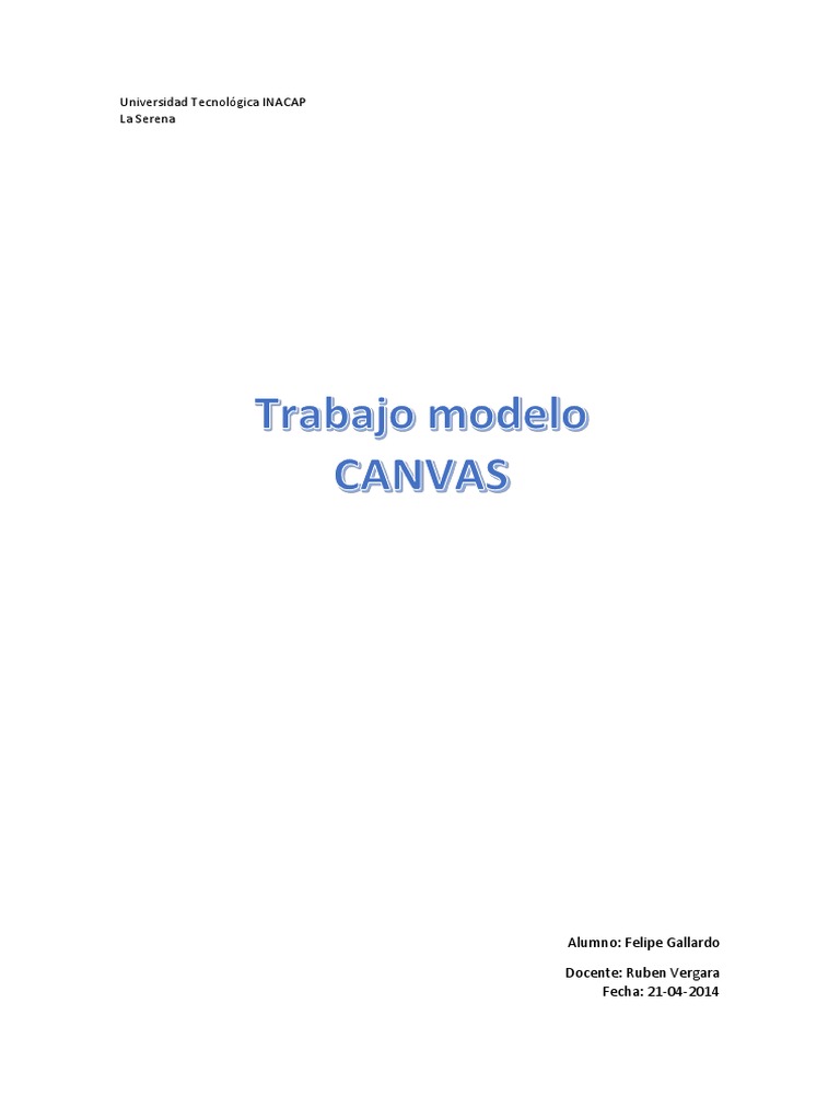 Modelo Canvas | PDF | Modelo de negocio | Mercado (economía)