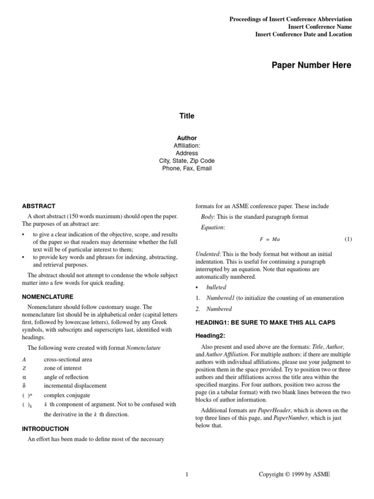 Author Templates ASMETemplate Sample | PDF | Citation | Letter Case