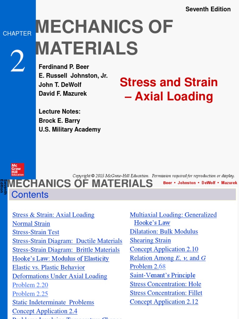 Mechanics of Materials: Stress and Strain - Axial Loading | PDF ...