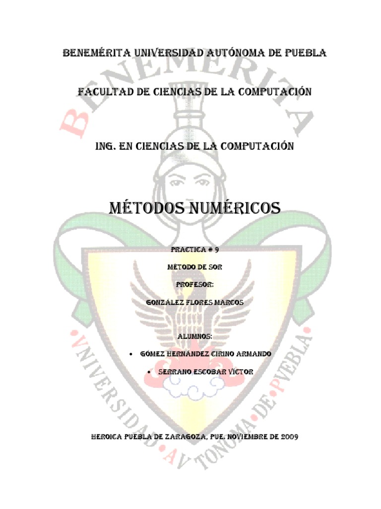 Metodo de Sor | PDF | Análisis numérico | Algoritmos y Estructuras de Datos