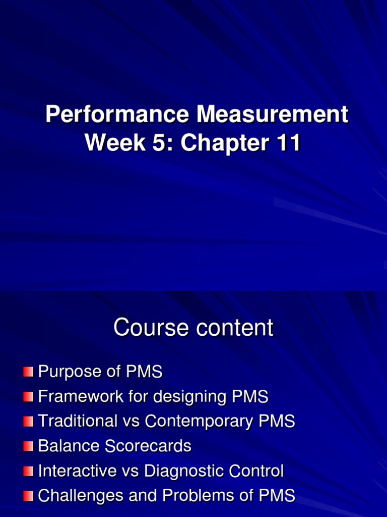 Performance Measurement Week 5: Chapter 11 | PDF | Strategic Management | Performance Indicator