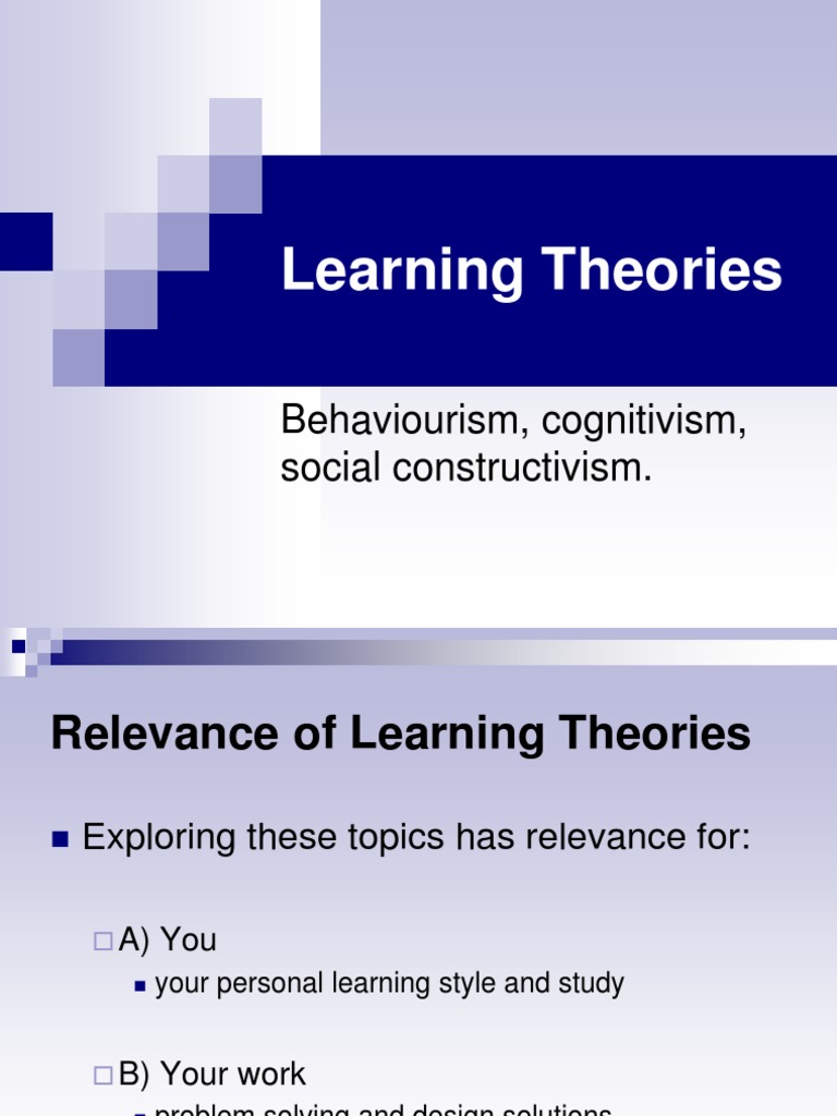 Learning Theories Behaviourism, Cognitivism, Social Constructivism | Download Free PDF ...