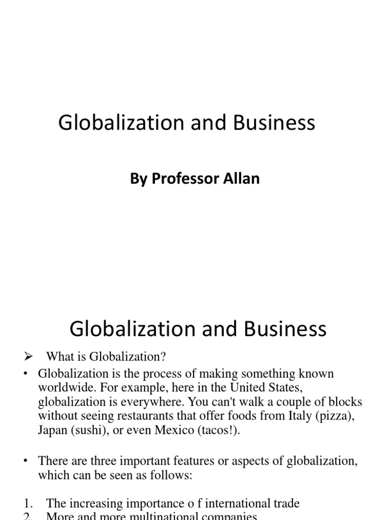Globalization and Business | PDF | Multinational Corporation | Globalization