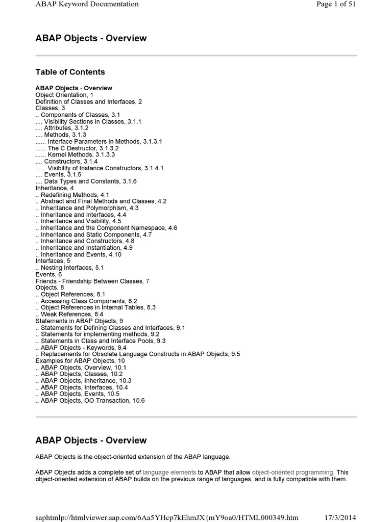 Abap Objects Overview Pdf Class Computer Programming