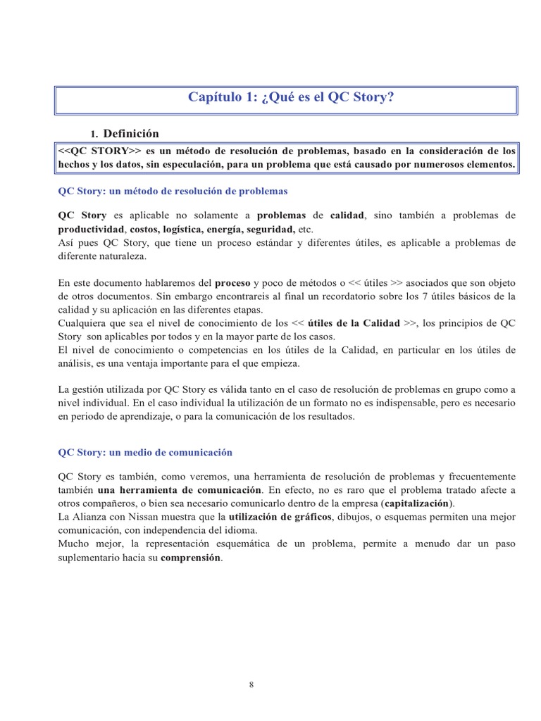 Metodología QC Story: Guía y Ejemplos | PDF | Calidad (comercial ...