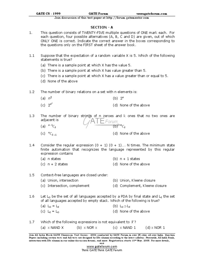 Gate Papers | PDF | Computing | Computer Engineering