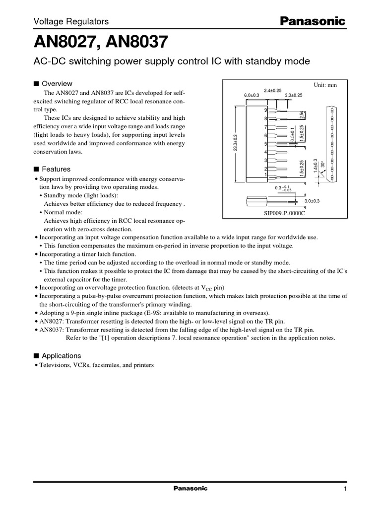 An 8027 Data Sheet | PDF | Power Supply | Mosfet
