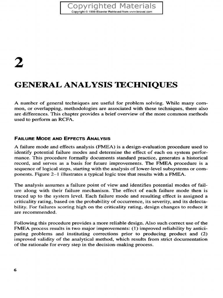 General Analysis Techniques: Rcfa | Download Free PDF | Reliability ...