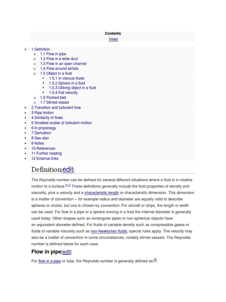 Flow in Pipe: Characteristic Length | PDF | Reynolds Number | Fluid ...