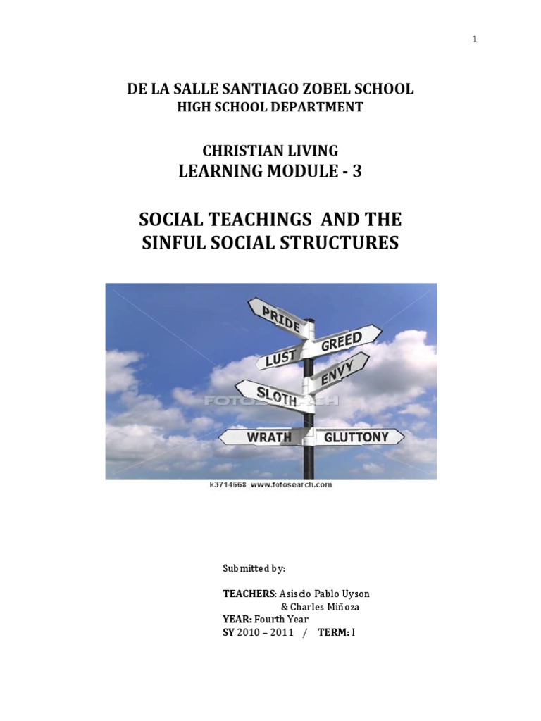 Social Sins: A Student's Guide | PDF | Sin | Evil