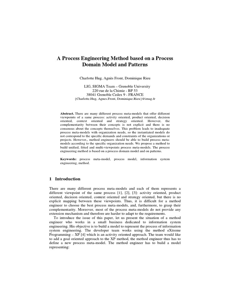 A Process Engineering Method Based On A Process Domain Model and ...
