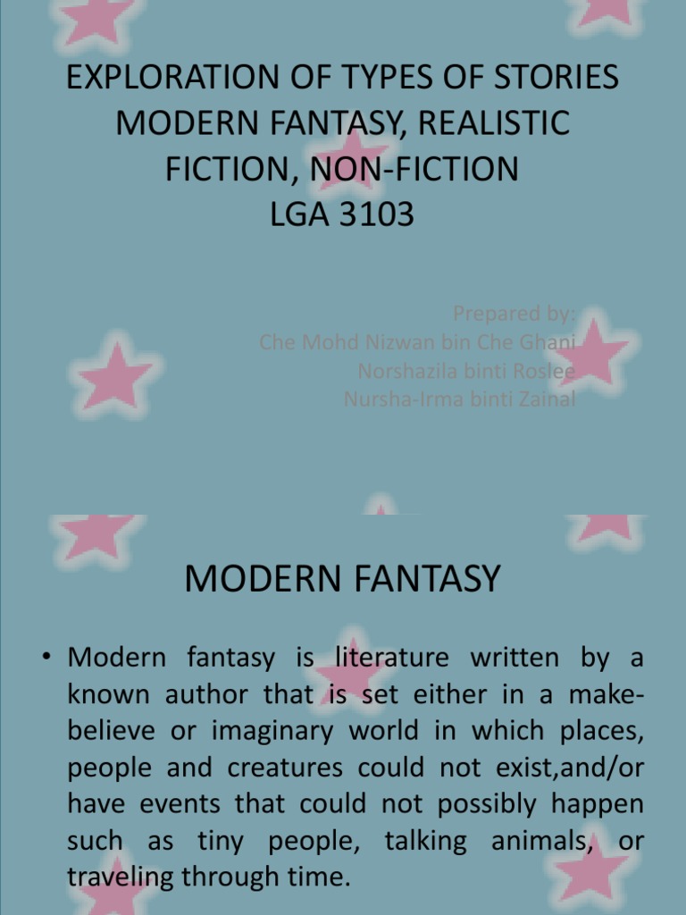Modern Fantasy, Realistic Fiction, Non-Fiction | PDF | Non Fiction ...