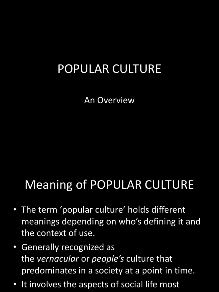 Understanding Popular Culture Elements | PDF | Social Science