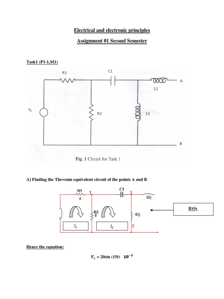 Electrical and electronic principles Assignment 01 Second Semester