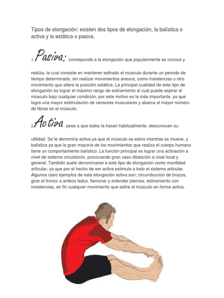 Tipos de Elongación Muscular | PDF | Salud y bienestar
